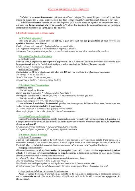 Linfinitif Apr S Une Pr Position