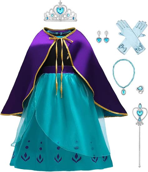 FYMNSI Kinder Mädchen ELSA Anna Kostüm Prinzessin Eiskönigin 2 Kleid