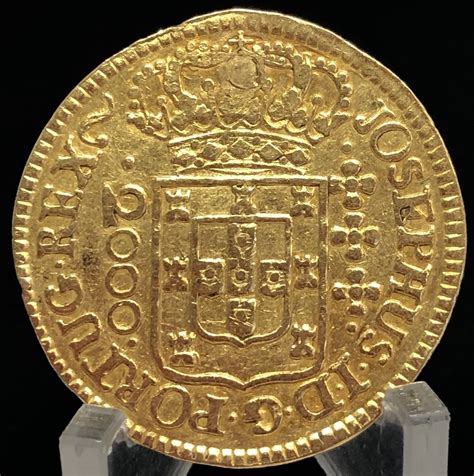 Moeda do Brasil 2000 réis 1771 OURO O329 FURO