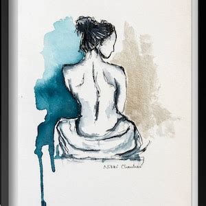 Nude Art Naked Woman Art Female Figure Bedroom Art Woman Etsy
