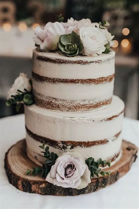 30 Naked And Semi Naked Wedding Cakes We Love Rustic Wedding Cake