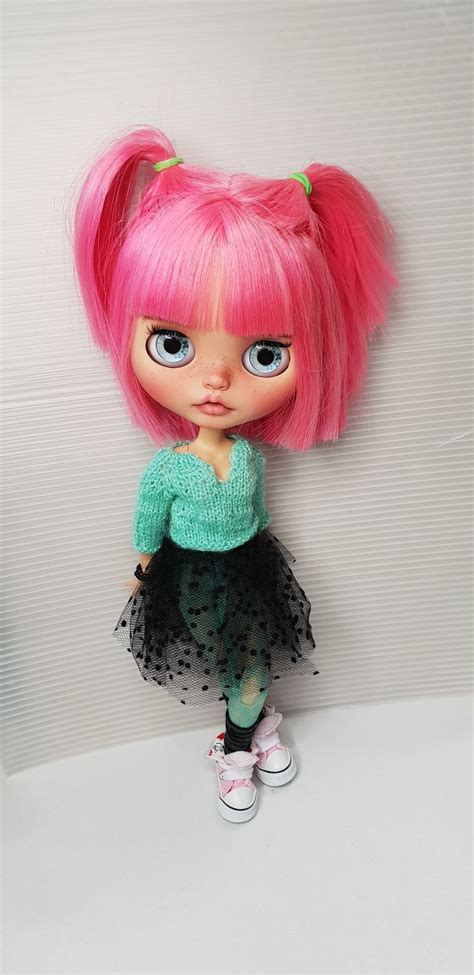 OOAK Blythe Doll Blythe Tbl Blythe Custom Pink Hair Doll Custom