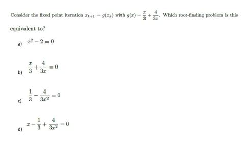 solved 2 4 consider the fixed point iteration x2 1 9 2
