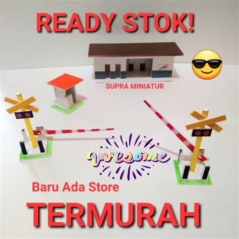 Jual Promo Paket Miniatur Palang Pintu Kereta Api Stasiun Kereta Api