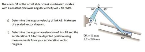 answered the crank oa of the offset slider crank… bartleby