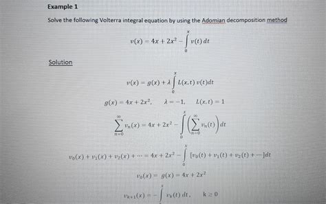 solved example 1 solve the following volterra integral
