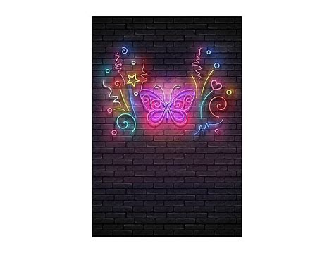 Painel De Festa Vertical 1 50 X 2 20 Neon Party Borboleta 009 Via