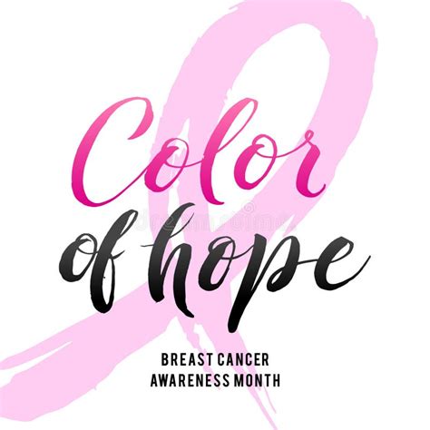 Color Of Hope Vector Breast Cancer Awareness Calligraphy Poster Design