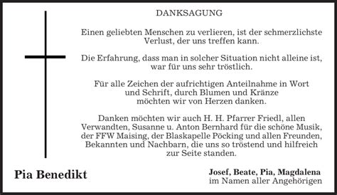 Traueranzeigen Von Pia Benedikt Trauer Merkur De