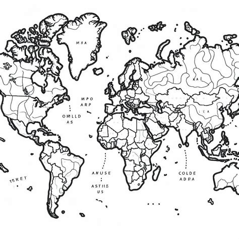 Dibujos De Mapa Del Mundo Imprimible Para Colorear Para Colorear