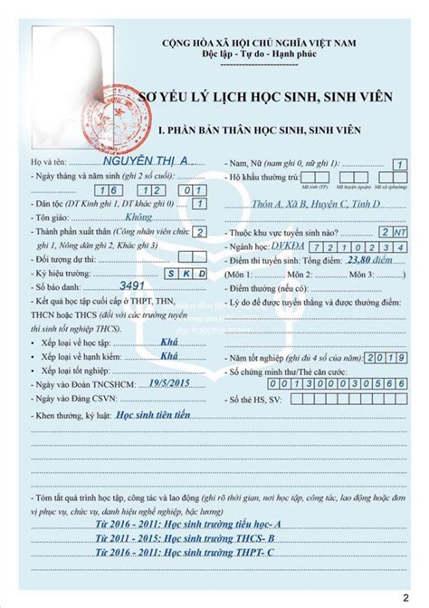 03 mẫu sơ yếu lý lịch phổ biến mà bạn nên biết