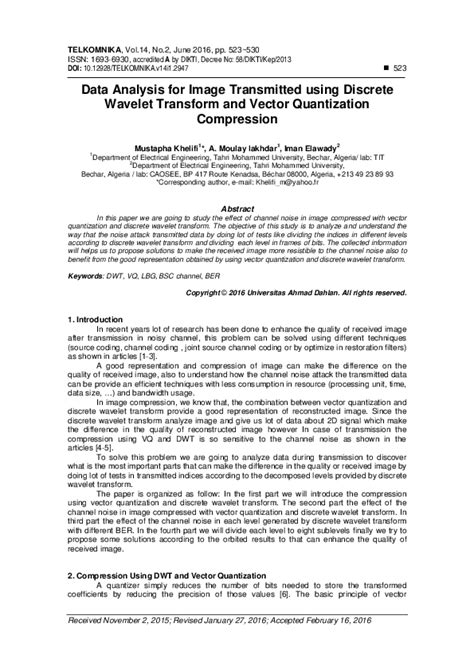 pdf data analysis for image transmitted using discrete wavelet transform and vector