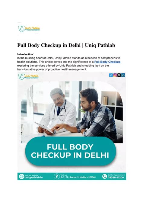 PPT Full Body Checkup In Delhi Uniq Pathlab PowerPoint Presentation