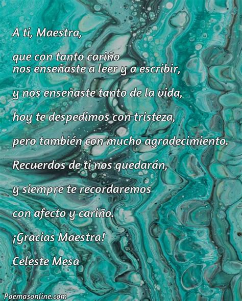 Poemas De Despedida Para Una Maestra Poemas Online