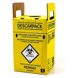 Caixa Coletora P Material Perfurocortante 3 LITROS Descarpack