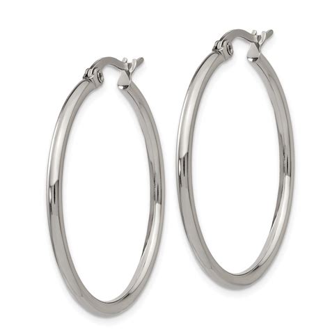 Stainless Steel 32 50 Mm Diameter Hoop Earrings SRE115 883957718347 EBay