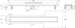 Zestaw odpływowy Vogi Odpływ liniowy z rusztem DUO 80cm pod płytkę