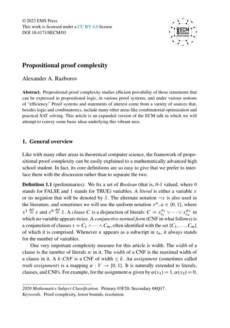 pdf propositional proof complexity