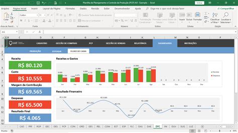 Planilha de Planejamento e Controle da Produção em Excel 4 0 LUZ Prime