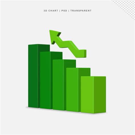 Gráfico de barras 3d transparente Archivo PSD Premium