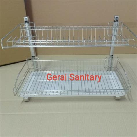 Jual Promo Rak Piring Gantung 2 Susun Subron Rak Piring Stainless 2