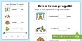 Esercizi Sulle Preposizioni Primaria Twinkl Twinkl