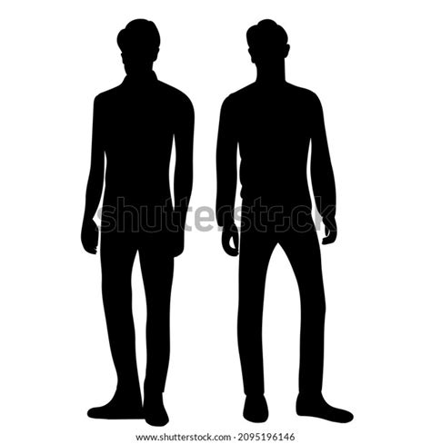 Black Silhouette Man Isolated Vector Stock Vector Royalty Free