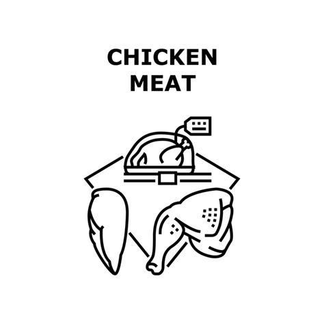 Chicken Meat Vector Concept Black Illustration Vector Art At