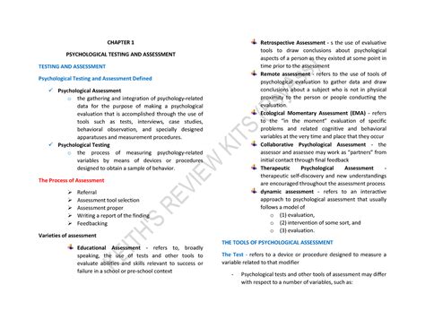 Chapter 1 Psychological Testing And Assessment CHAPTER 1