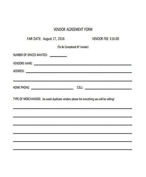 FREE 9 Vendor Agreement Forms In PDF MS Word