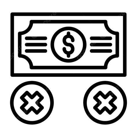 Sin Icono De L Nea De Dinero Vector Png Sin Icono De Dinero Tarjetas
