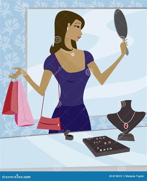 Compras de la joyería ilustración del vector Ilustración de tienda
