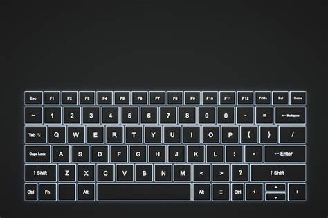 Teclado De Computador Retroiluminado Vista De Cima Foto Premium
