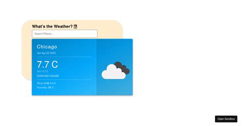 React Open Weather Examples CodeSandbox
