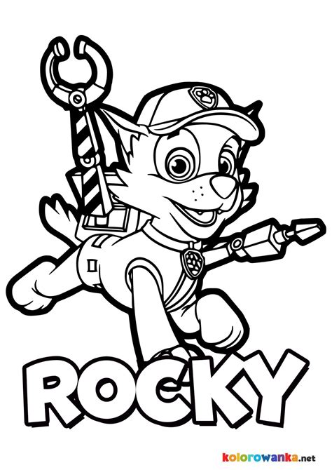 Kolorowanka Rocky Psi Patrol Kolorowanki Dla Dzieci Do Druku