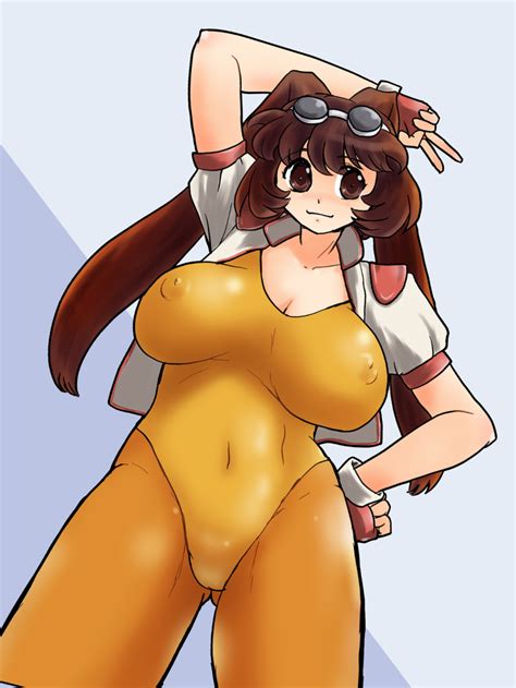 Rule 34 1girls Arina Makihara Arm Behind Head Armpits Big Breasts Breasts Brown Eyes Brown