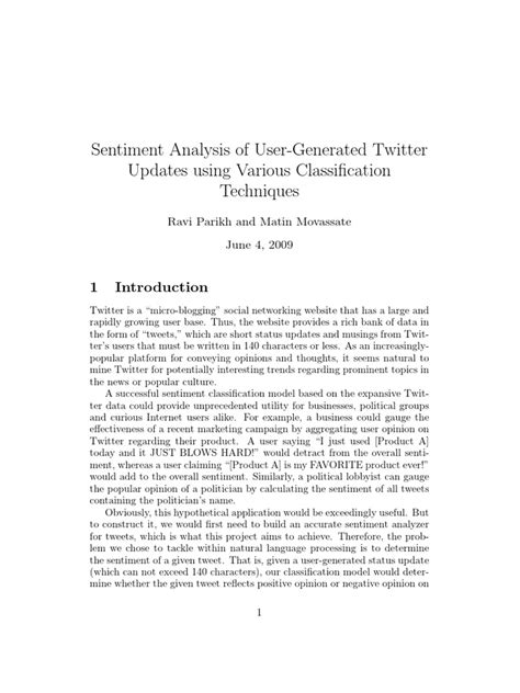 sentiment analysis of user generated twitter updates using various classification techniques