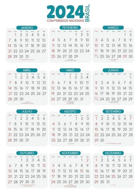Calendário Brasil 2024 Feriados Nacionais Calendário datas