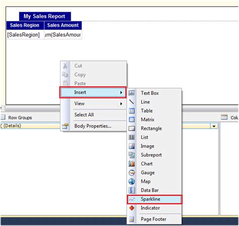 sql server reporting service ssrs by subbareddy microsoft certified sparkline in tabular report
