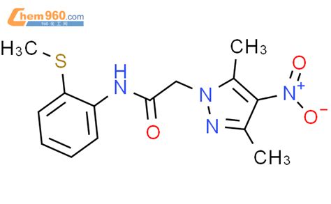 353464 05 8 2 3 5 Dimethyl 4 Nitro Pyrazol 1 Yl N 2 Methylsulfanyl