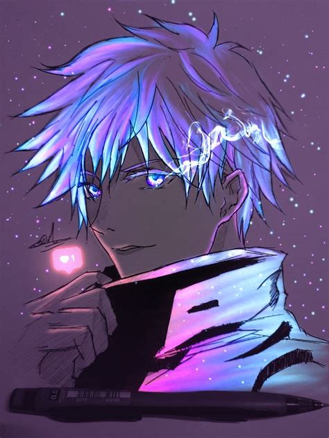 Gojo Satoru Glow Art Gojo Fanart Gojo Satoru Art Lukisan Cahaya