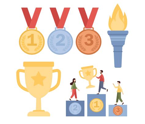 Winner Icon Awards Trophy Cup First Place Medals And Podium Winners