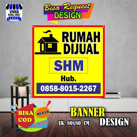 Jual Spanduk Banner Rumah Dijual Tanah Dijual Kuat Bagus Shopee