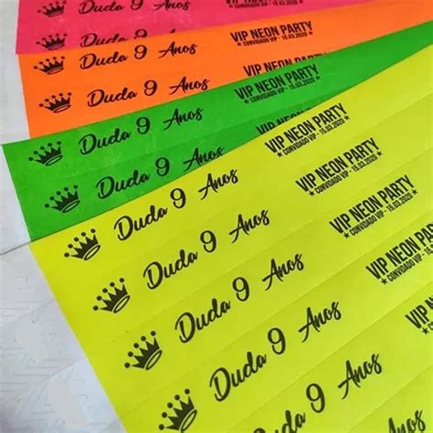 100 Pulseiras de Identificação Personalizadas Festas Aniversários