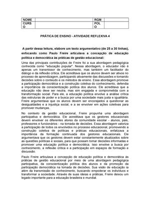Solved Atualmente Muito Se Tem Discutido Sobre A Gesto Democrtica Na
