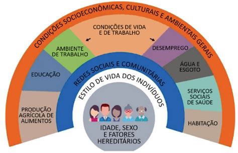A figura dos Determinantes Sociais da Saúde proposta por Dahlgren e