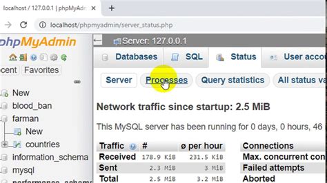 How To Show Processlist In Phpmyadmin Youtube