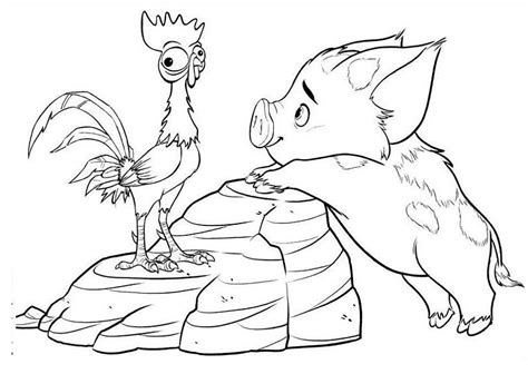 Hei Hei And Pua From Moana Coloring Page Etsy