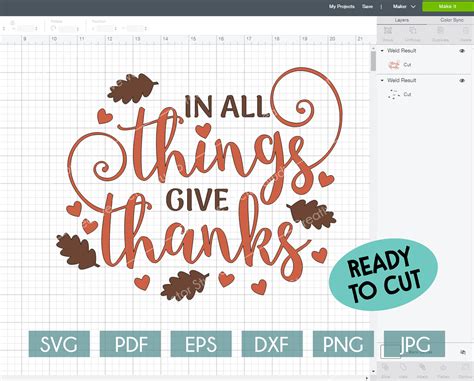 In All Things Give Thanks SVG Thanksgiving SVG Creative Vector Studio