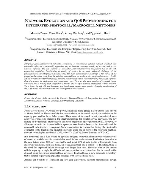 pdf network evolution and qos provisioning for integrated femtocell macrocell networks